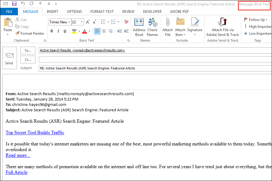 What I Do When Outlook Attachments Appearing In Message Body
